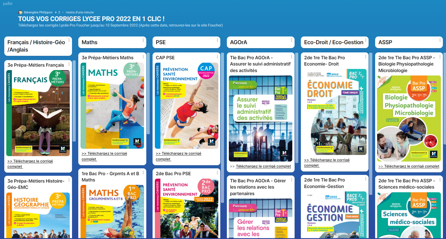 Téléchargez les corrigés pour les enseignants | Editions Foucher